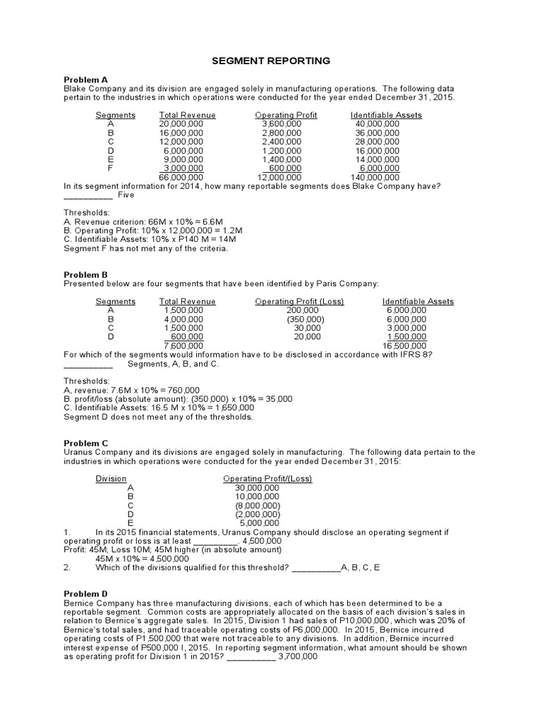 Segment Reporting | Revenue | Business
