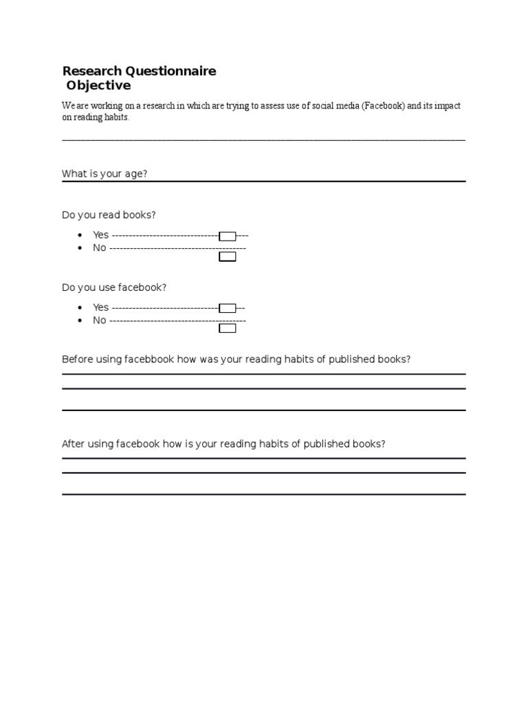 Research Questionnaire | PDF