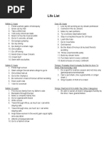 Life Checklist | PDF