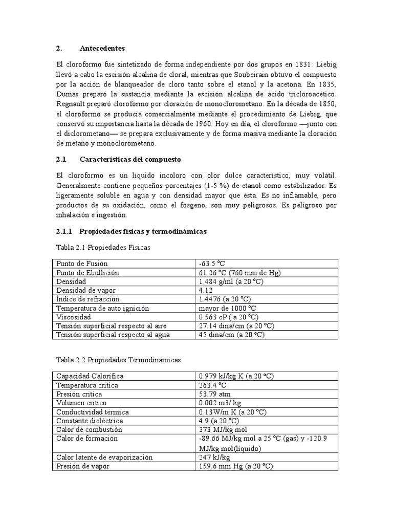 Cloroformo | PDF | Cloroformo | Cloro