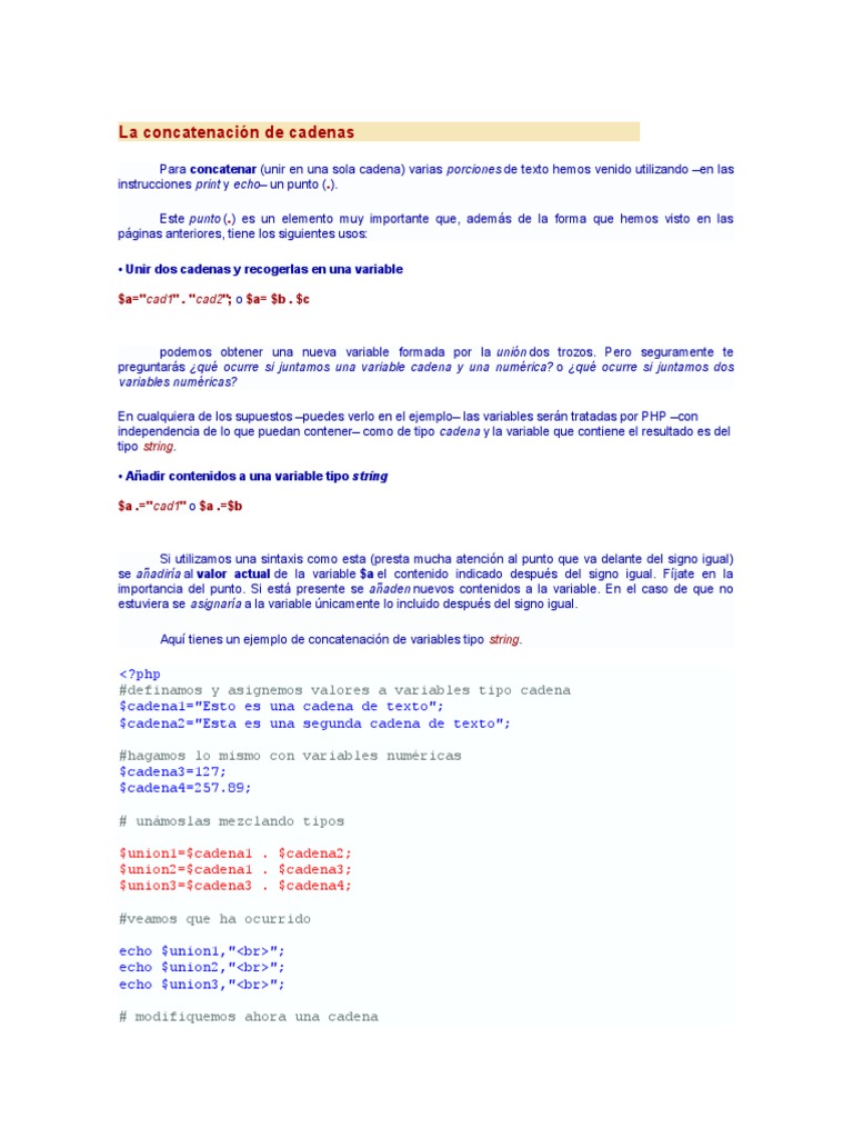 La Concatenación de Cadenas | PDF