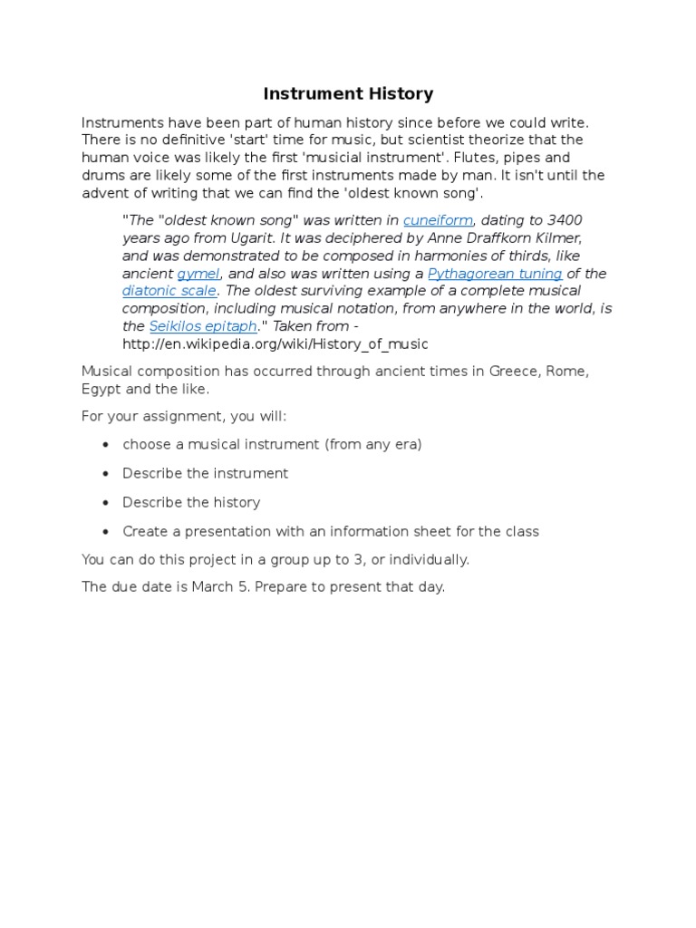 Instrument History | PDF
