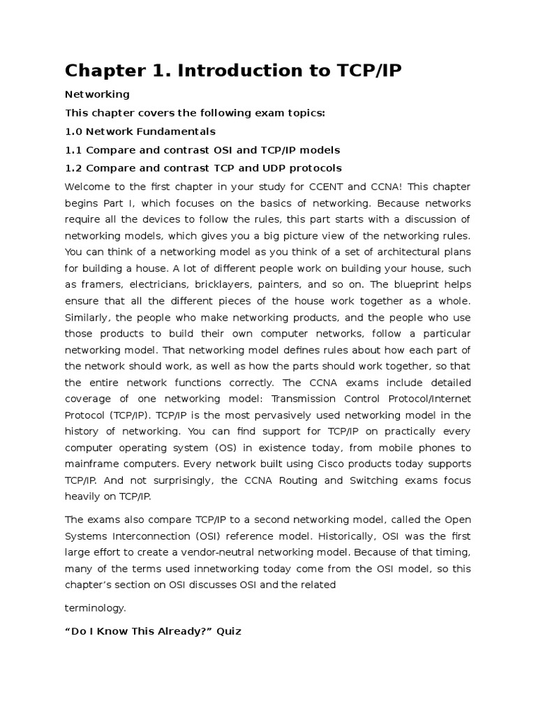 Chapter 1. Introduction To TCP/IP | PDF