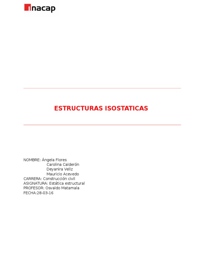 Estructuras Isostaticas | PDF | Ecuaciones | Física