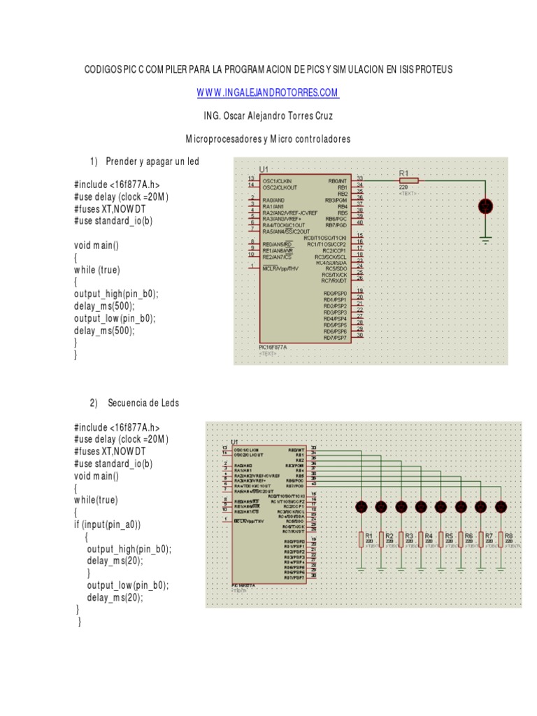 Codigos Pic C Compiler para La Programacion de Pics | PDF | Electrónica ...