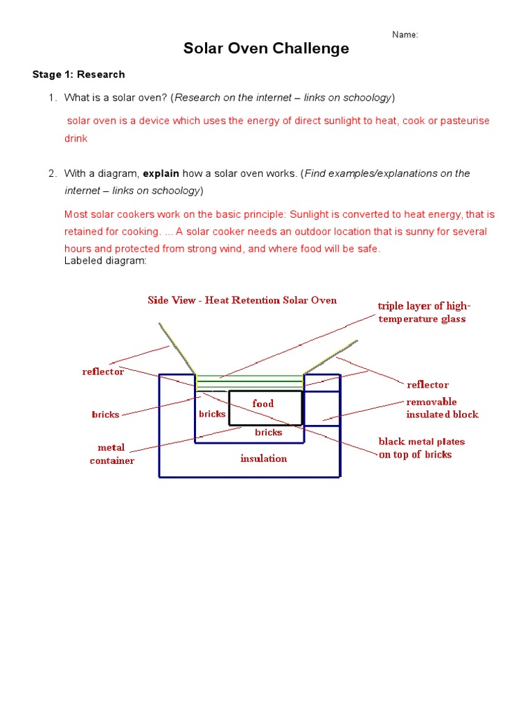 Solar Oven Project for Students | PDF | Experiment | Temperature