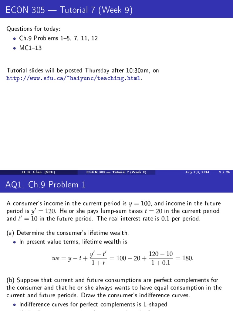 Williamson Macroeconomics ch9 Solutions | PDF | Taxes | Interest