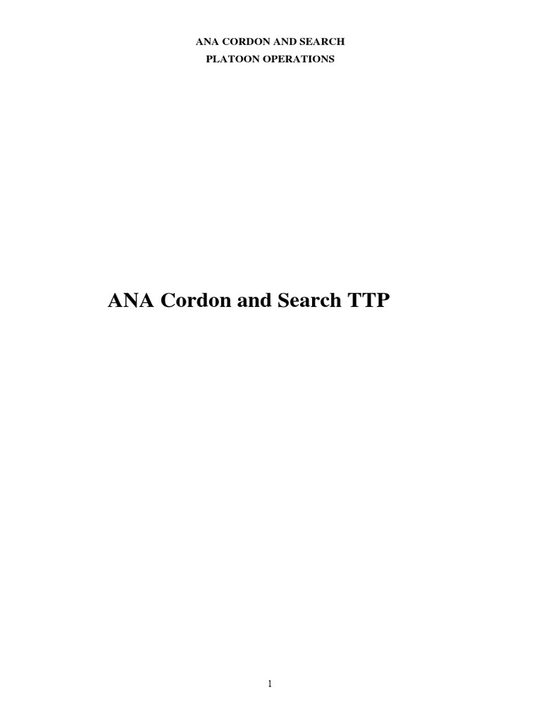 ANA Cordon and Search Operations Guide | PDF | Reconnaissance ...