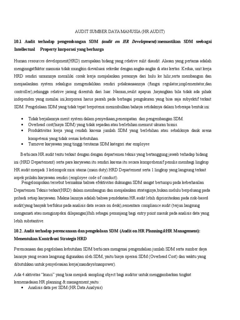 Audit Sumber Daya Manusia | PDF