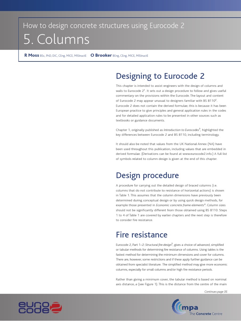 Easy Guide On How To Design Columns To Eurocode 2 | PDF | Column | Bending
