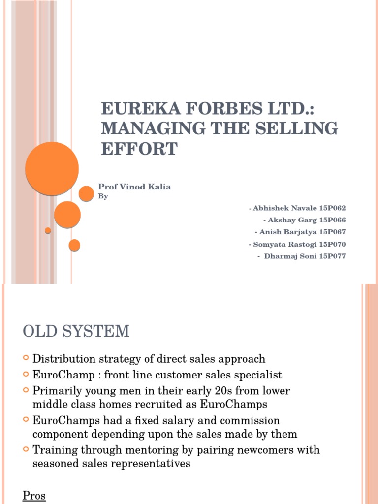 Eureka Forbes LTD GRP 1 | PDF