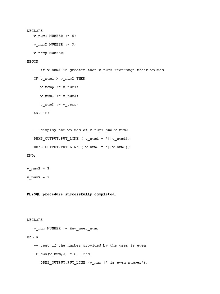 Chapter4 Scripts | PDF | Pl/Sql | Areas Of Computer Science
