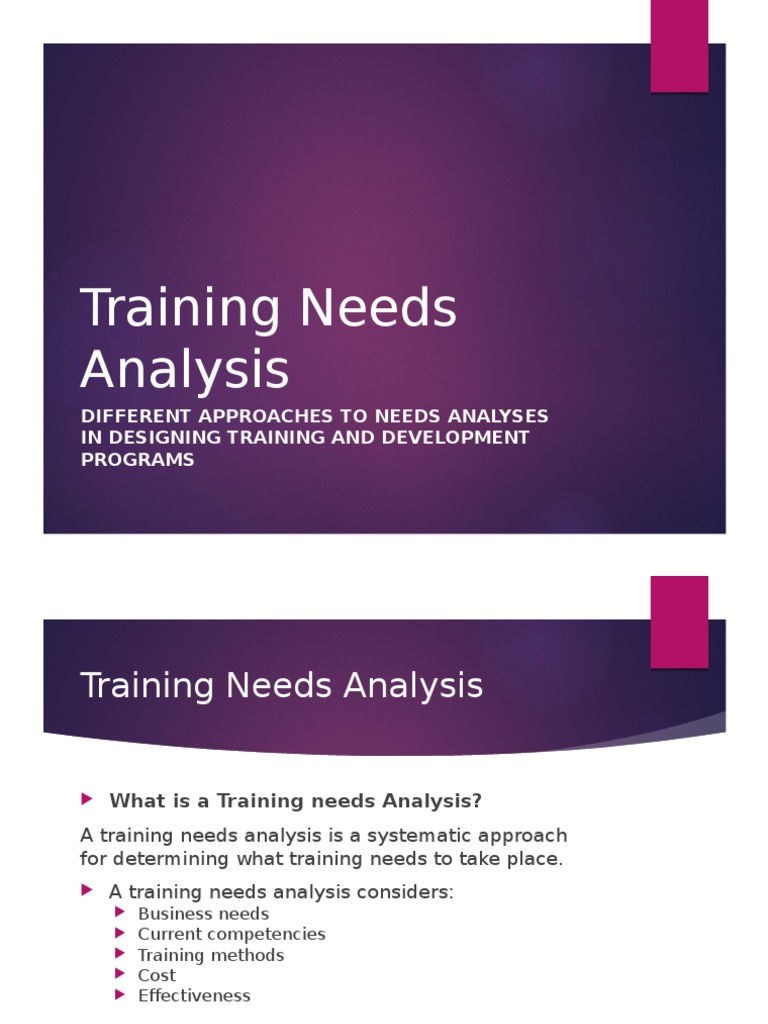 Training Need Analysis | PDF | Competence (Human Resources) | Goal