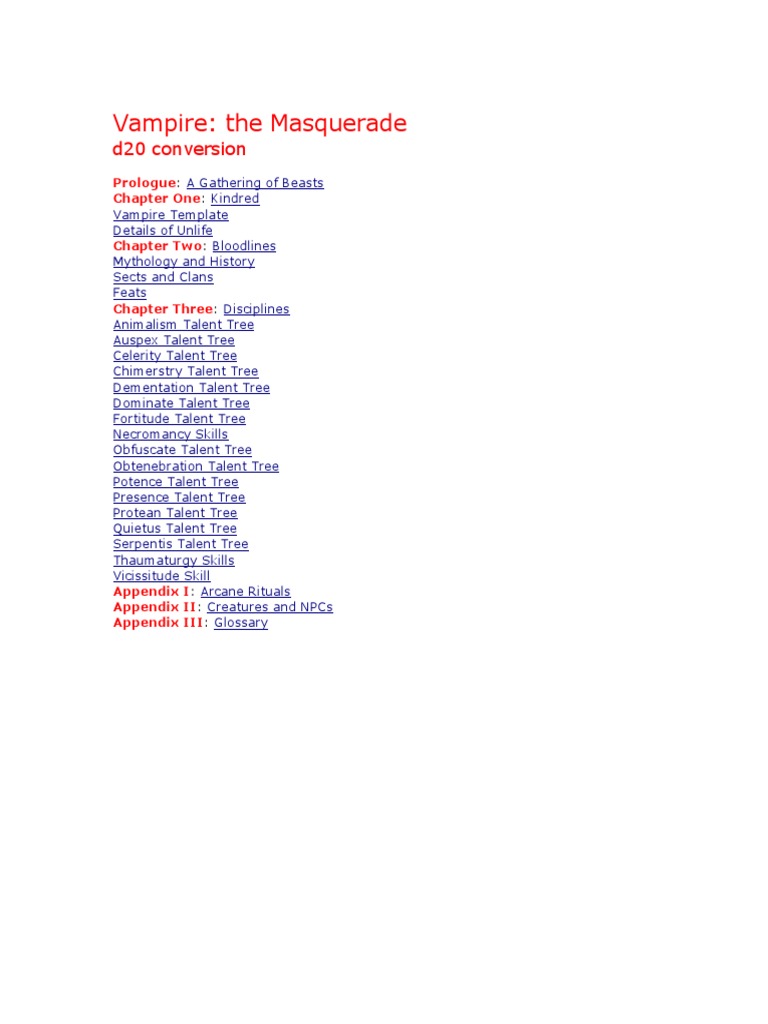 Vampire The Masquerade d20 Modern | PDF