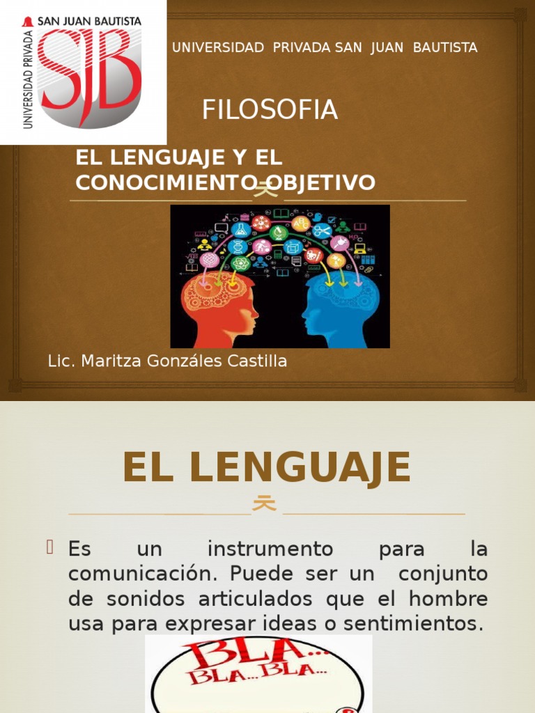 El Lenguaje y El Conocimiento Objetivo Diapositiva | Ciencia | Realidad ...