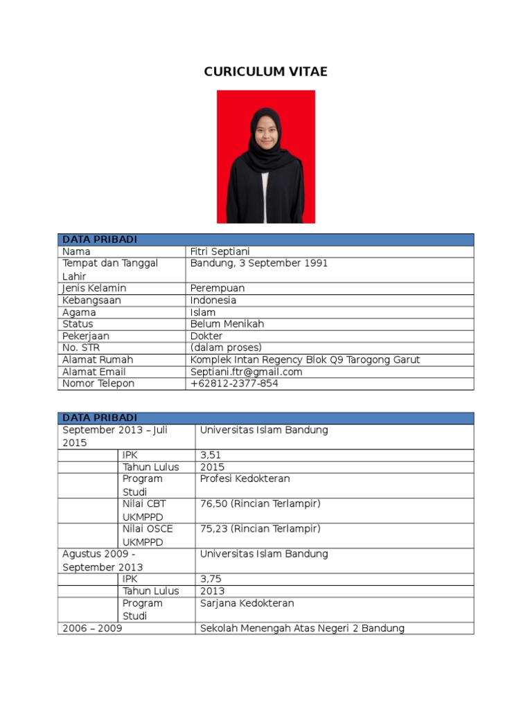 CV Fitri Septiani | PDF