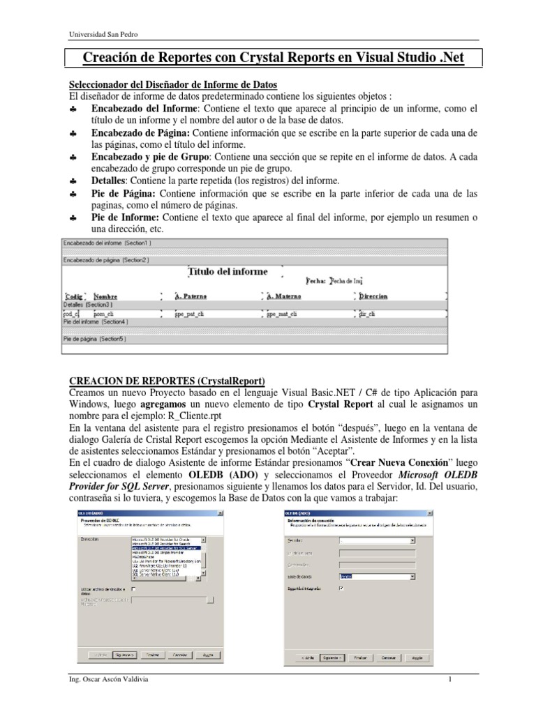 Creación de Reportes Con Crystal Reports en Visual Studio | PDF ...