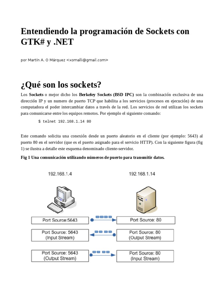 Entendiendo La Programación de Sockets TCP Con GTK# y | PDF | Zócalo de ...
