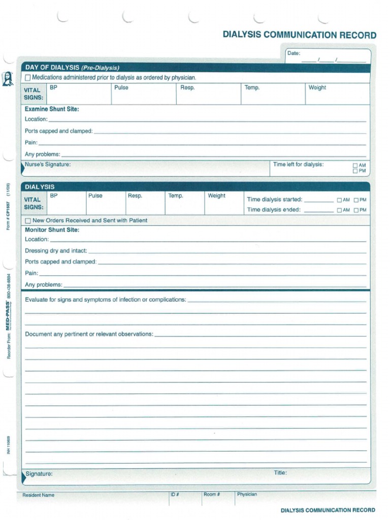 Dialysis Form | PDF