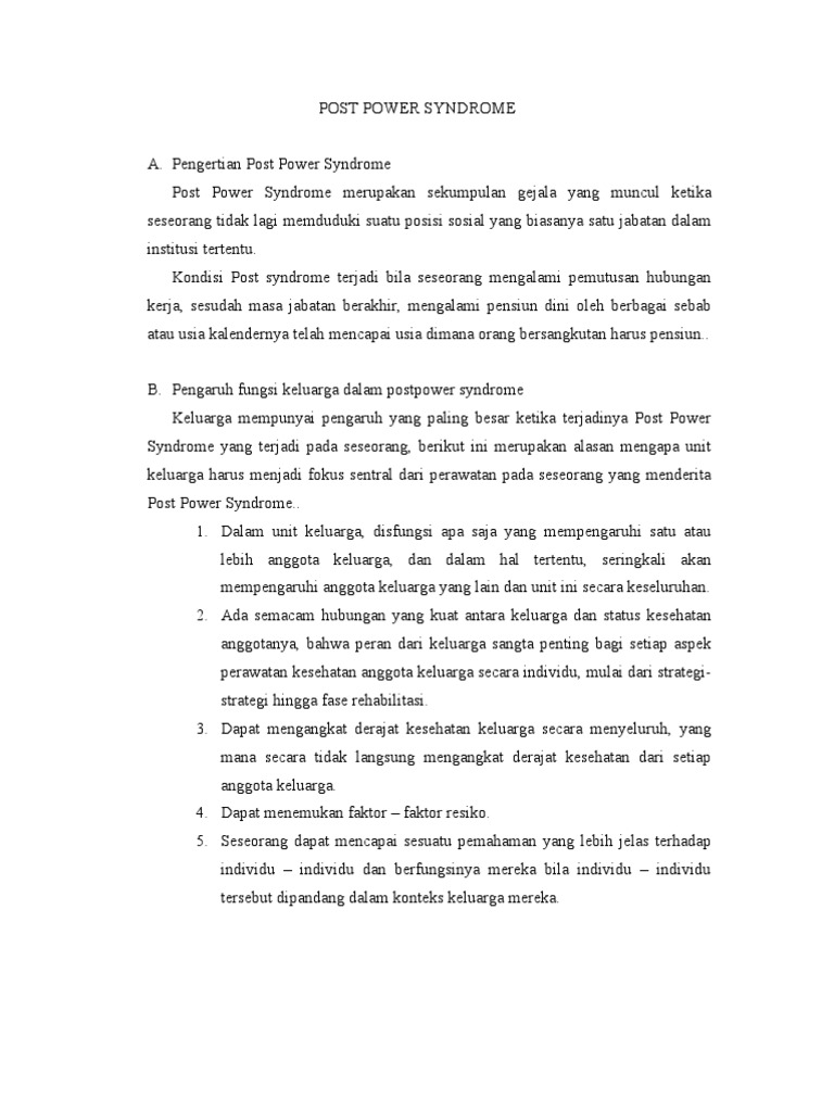 Postpower Syndrome | PDF