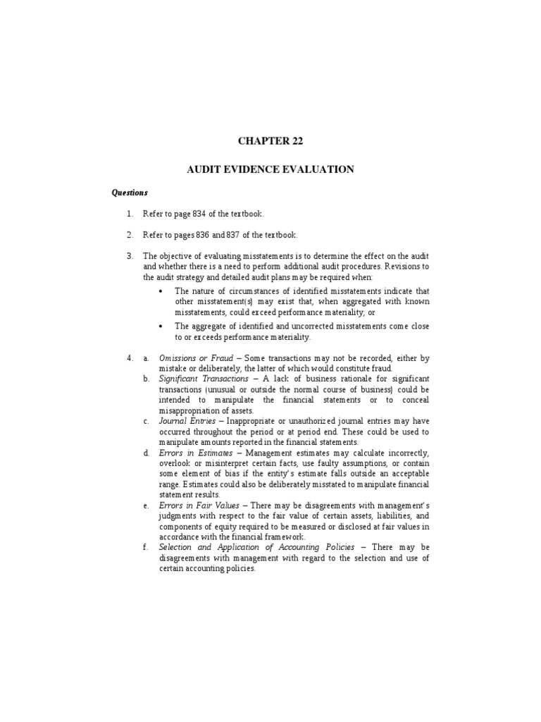 Chapter 22 - Answer PDF | PDF | Audit | Fair Value