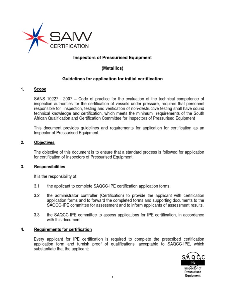 SAQCC IPE Initial Certification Metallics | Nondestructive Testing ...