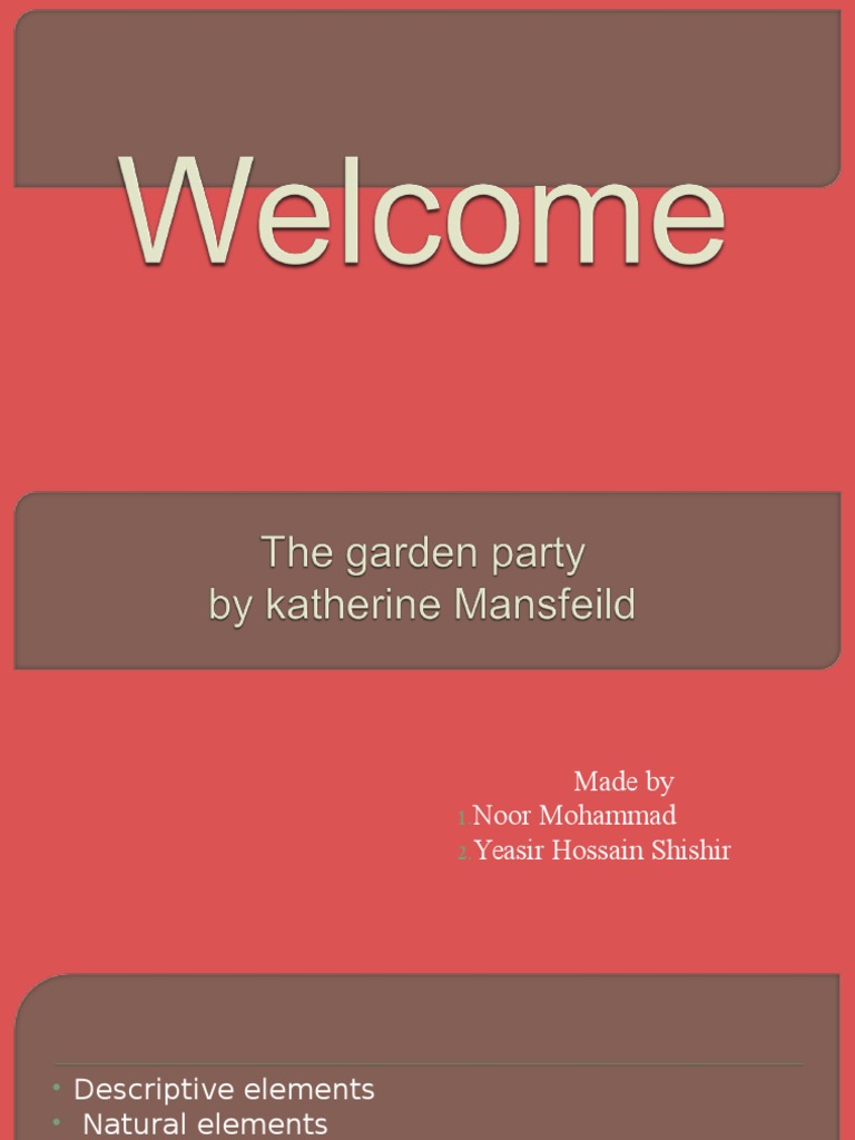 Analysis of Characters in "The Garden Party" | PDF