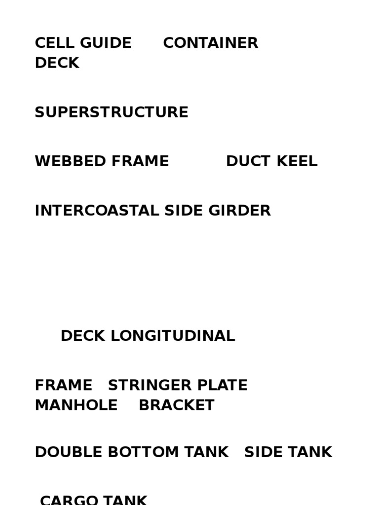 Cell Guide Container Deck Superstructure Webbed Frame Duct Keel ...