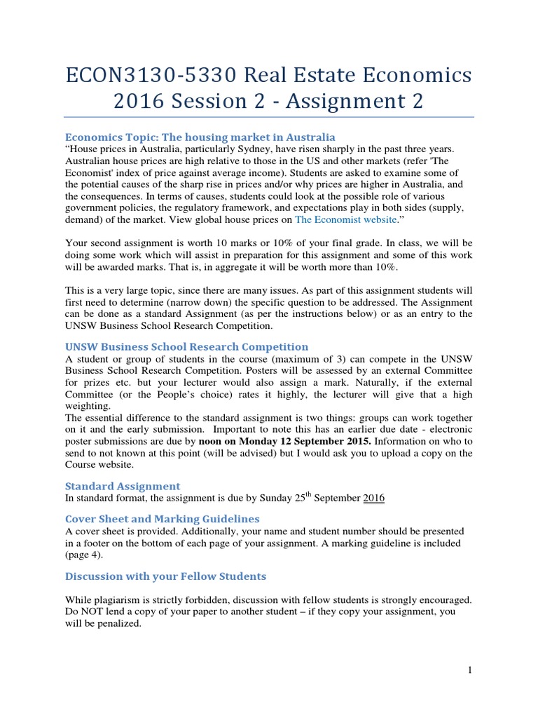 Assignment 2 Outline | PDF | Competition | Economics