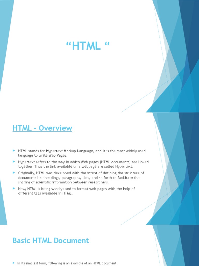 HTML | PDF | Hyperlink | Html Element