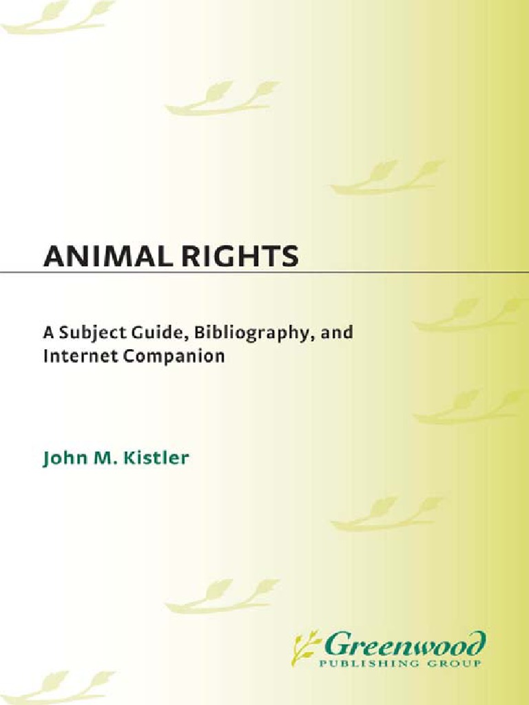 Animal Rights_A Subject Guide, Bibliography, and Internet Companion ...