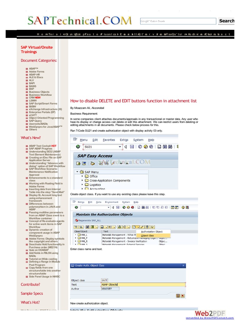 Authorization Object For Deletion Button | PDF | Object (Computer Science) | Areas Of Computer ...