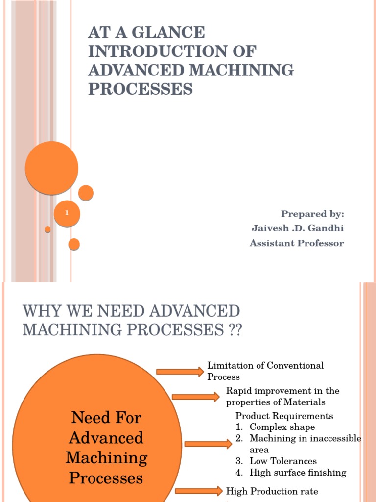 At A Glance Introduction of Advanced Machining Processes: Prepared By ...