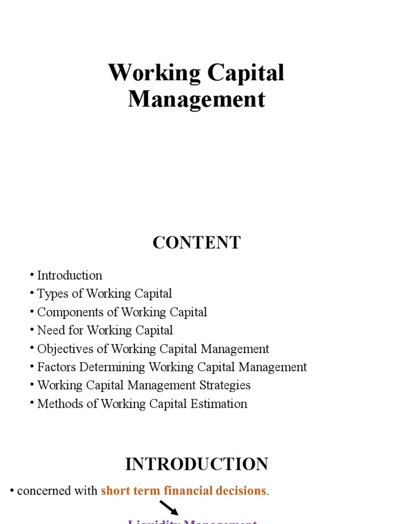 11 Working Capital Management | PDF | Working Capital | Inventory