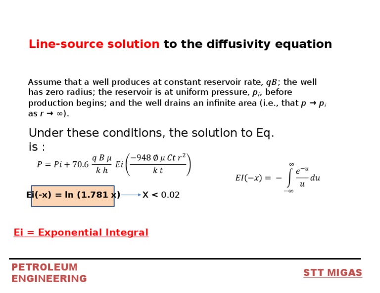 Line-Source Solution: To The Diffusivity Equation | PDF | Teaching ...