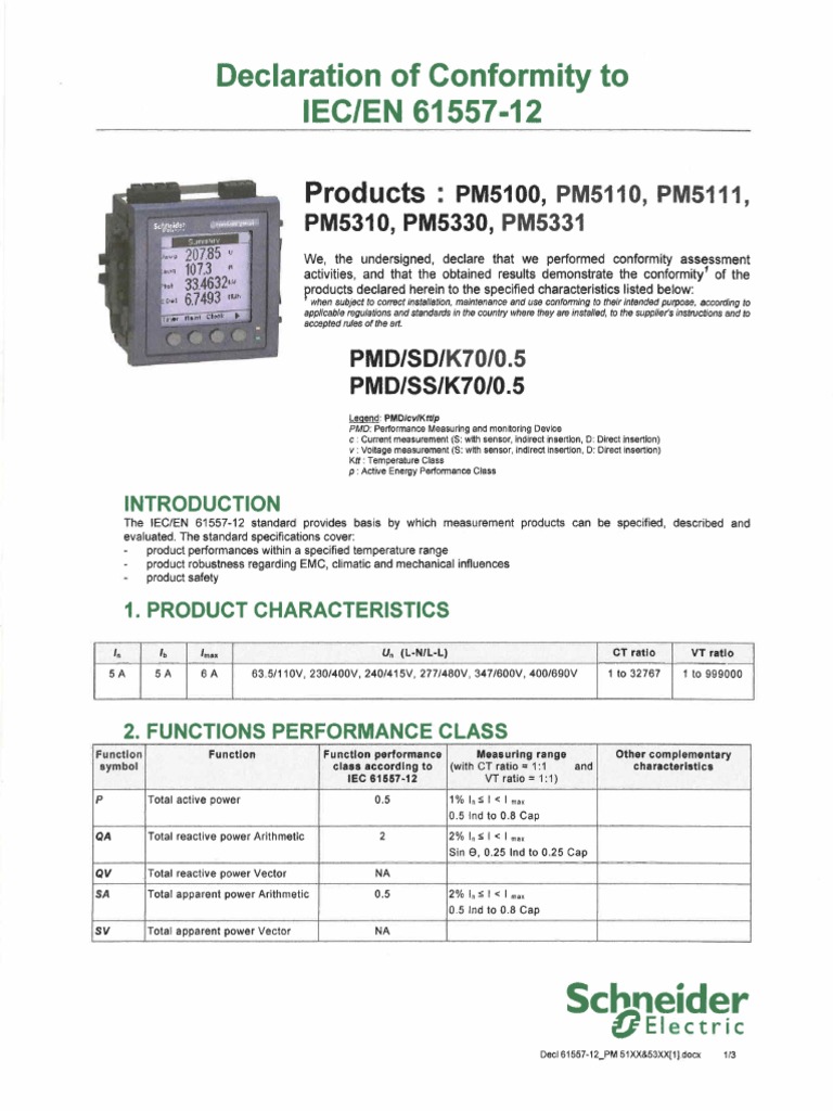 PM5100, PM5110, PM5111, PM5310, PM5330, PM5331 IEC61557-12 Signed | PDF