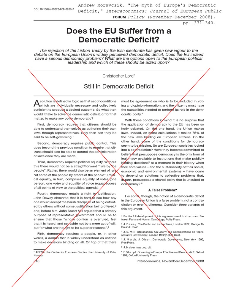 EU's Democratic Deficit Debate | PDF | European Union | Member State Of ...