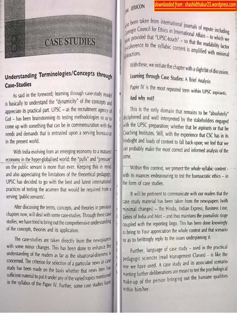 Lexicon (Ethics) Case Studies (Shashidthakur23.Wordpress - Com) | PDF