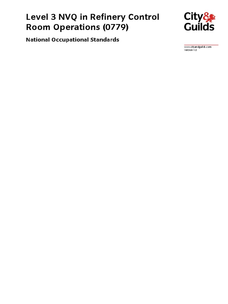 Level 3 NVQ Refinery Ops Control Room NOS | PDF | Educational ...