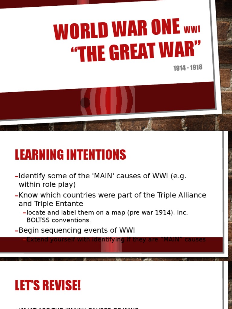 World War One "The Great War" | PDF