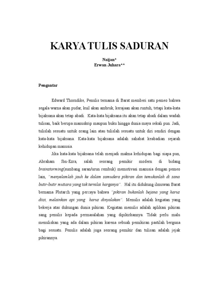 Pengertian dan Contoh Karya Saduran | PDF