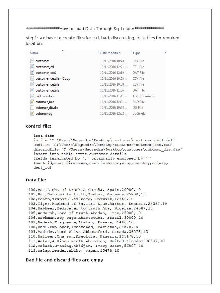 How To Load Data Throug SQL Loader | PDF