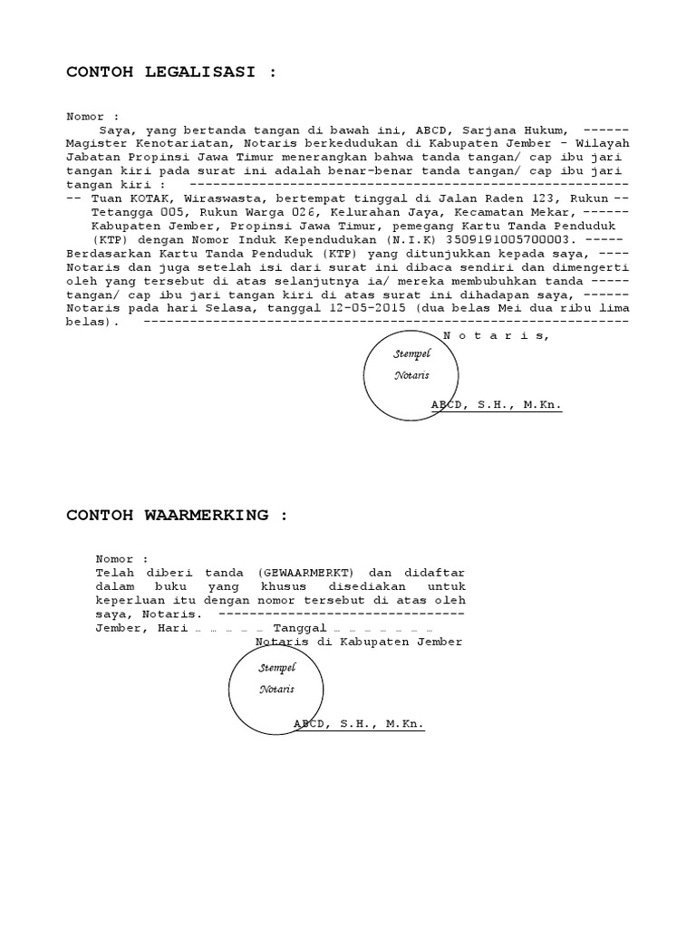 Legalisasi Dan Waarmerking | PDF