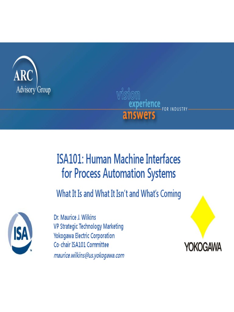 ISA101 - Human Machine Interfaces for Process Automation Systems | User ...
