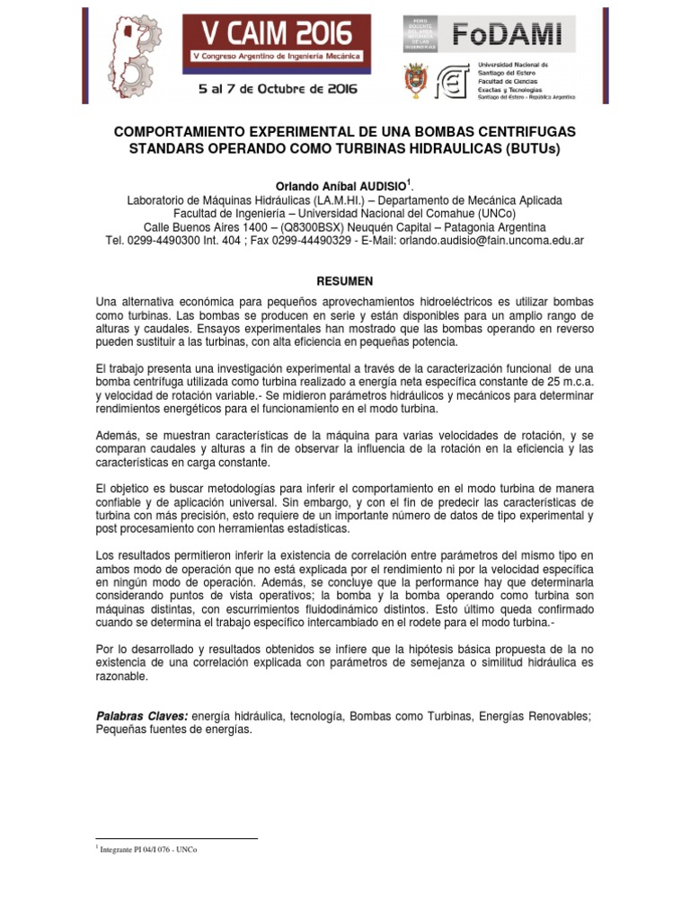 C-005 Audisio Trabajo Completo | PDF | Turbina | Generación eléctrica