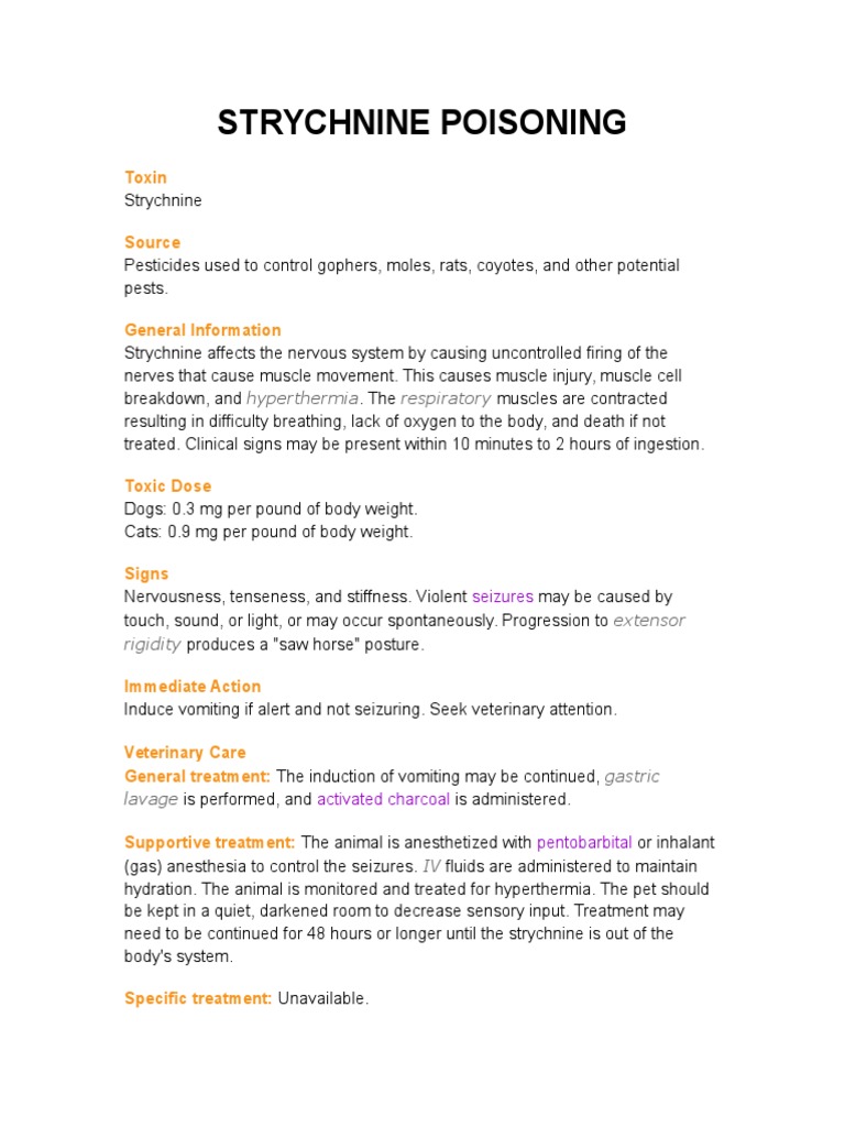 Strychnine Poisoning | PDF