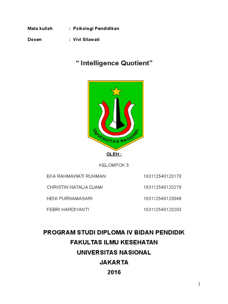 Makalah Lengkap Intelligence Quotient | PDF