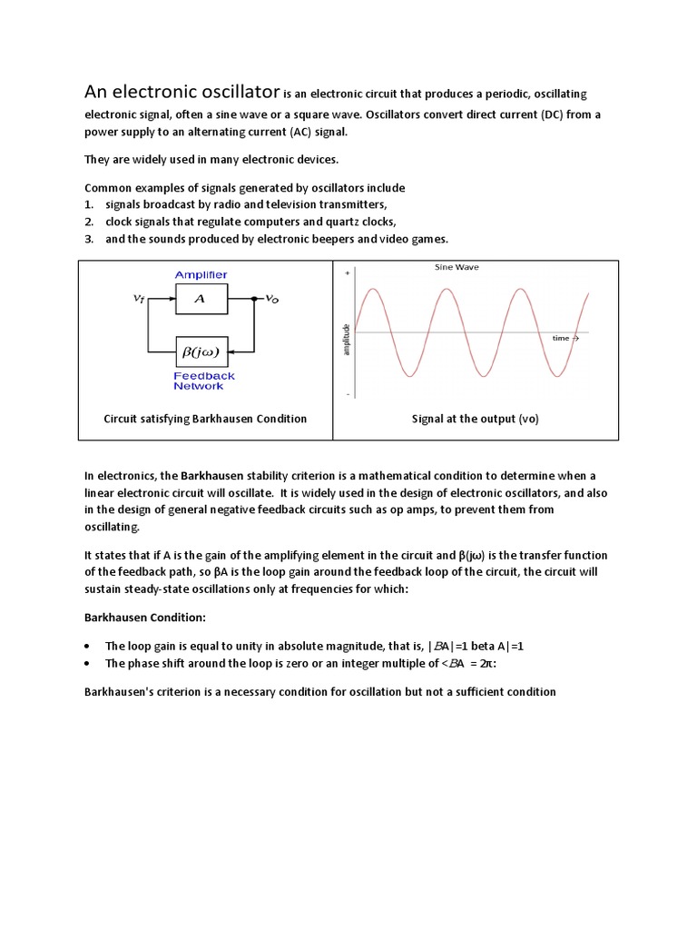 Oscillators | PDF | Electronic Oscillator | Amplifier