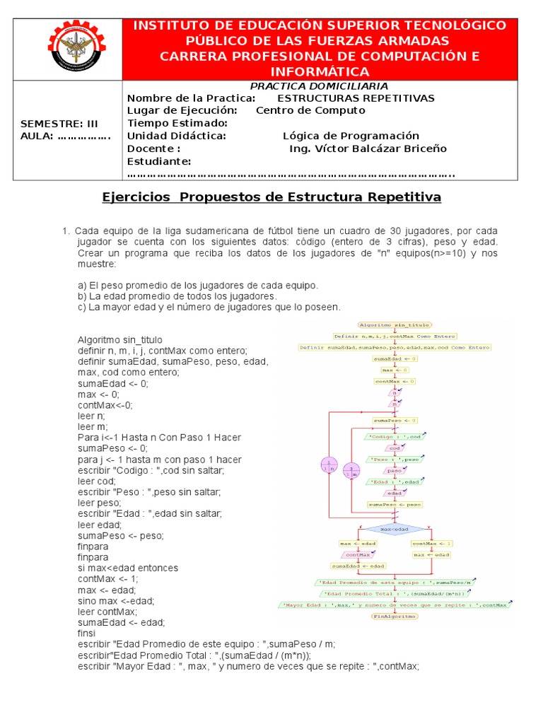 Ejercicios Propuestos de Estructuras Repetitivas 2016 | PDF | Algoritmos | Clave (criptografía)