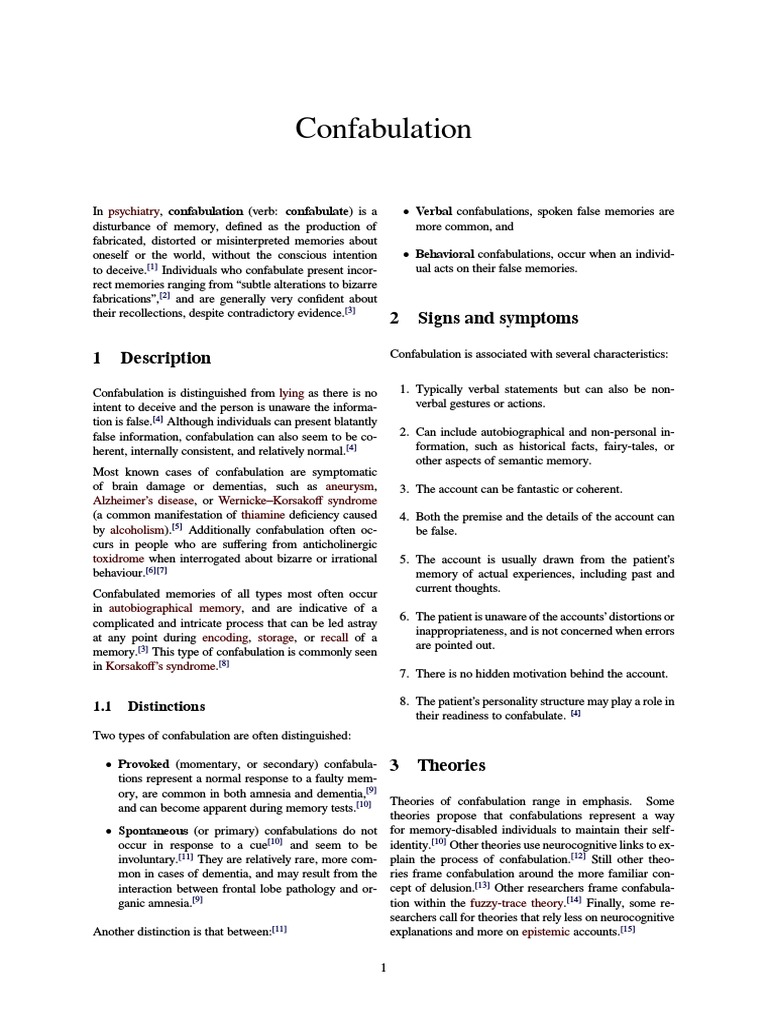 Confabulation | Mental Processes | Cognitive Neuroscience